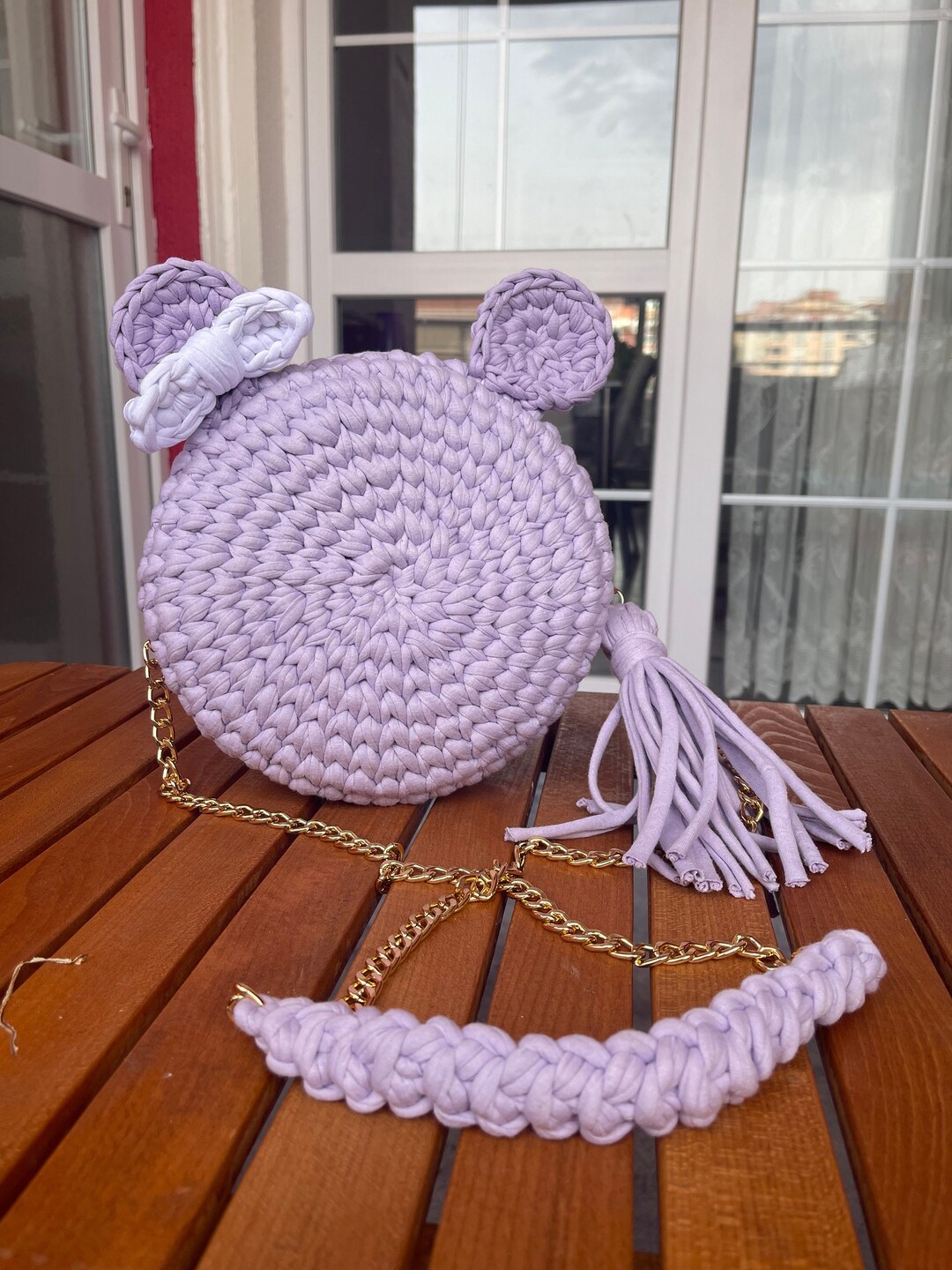 Mickey Bag/macaron Bag/handmade Bag/hand Woven Bag/crochet Bag/knitted ...