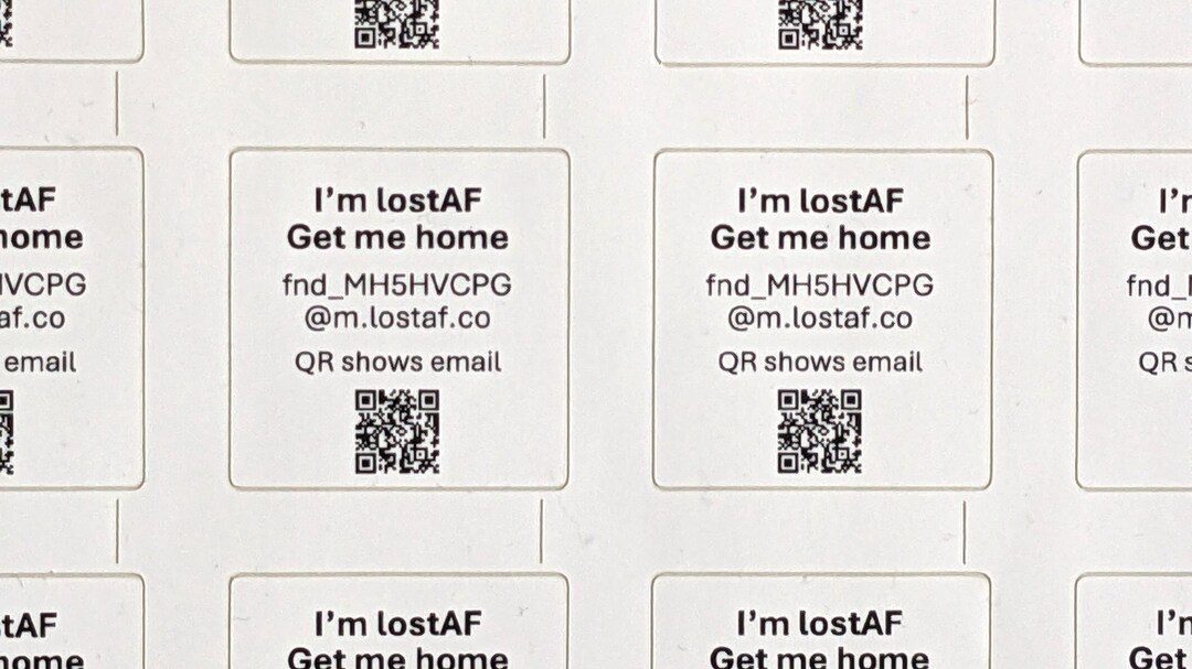 45 Lost and Found Stickers With Email-alias (for Privacy) Plus Handy QR ...