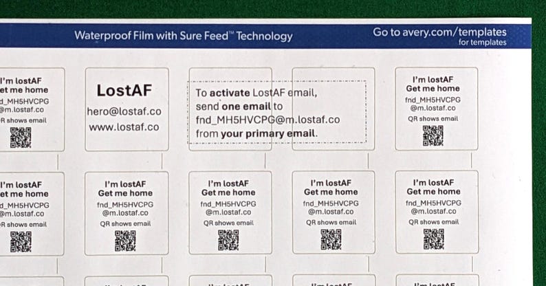 45 Lost and Found Stickers With Email-alias (for Privacy) Plus Handy QR ...