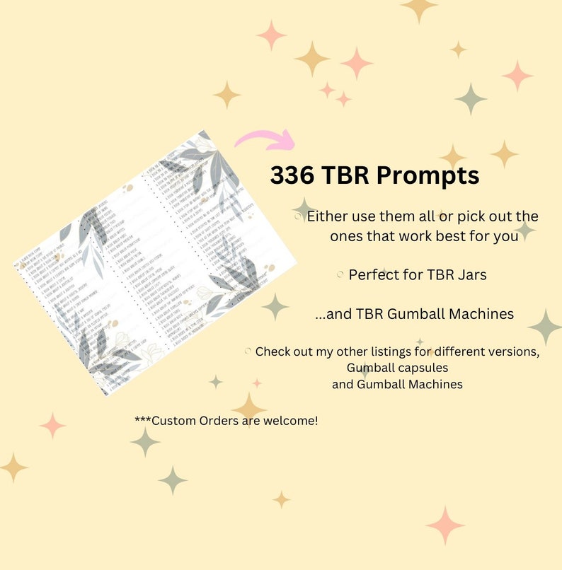 336 TBR Prompts, Reading List for TBR Jar, Gumball Machine, Reading ...
