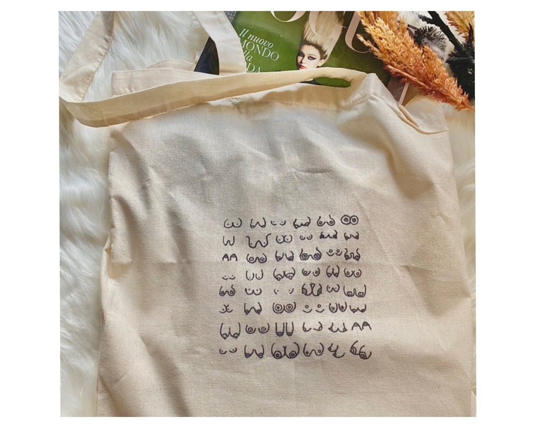 Feminine Tote Bag Boob Tote Bag Cotton Etsy