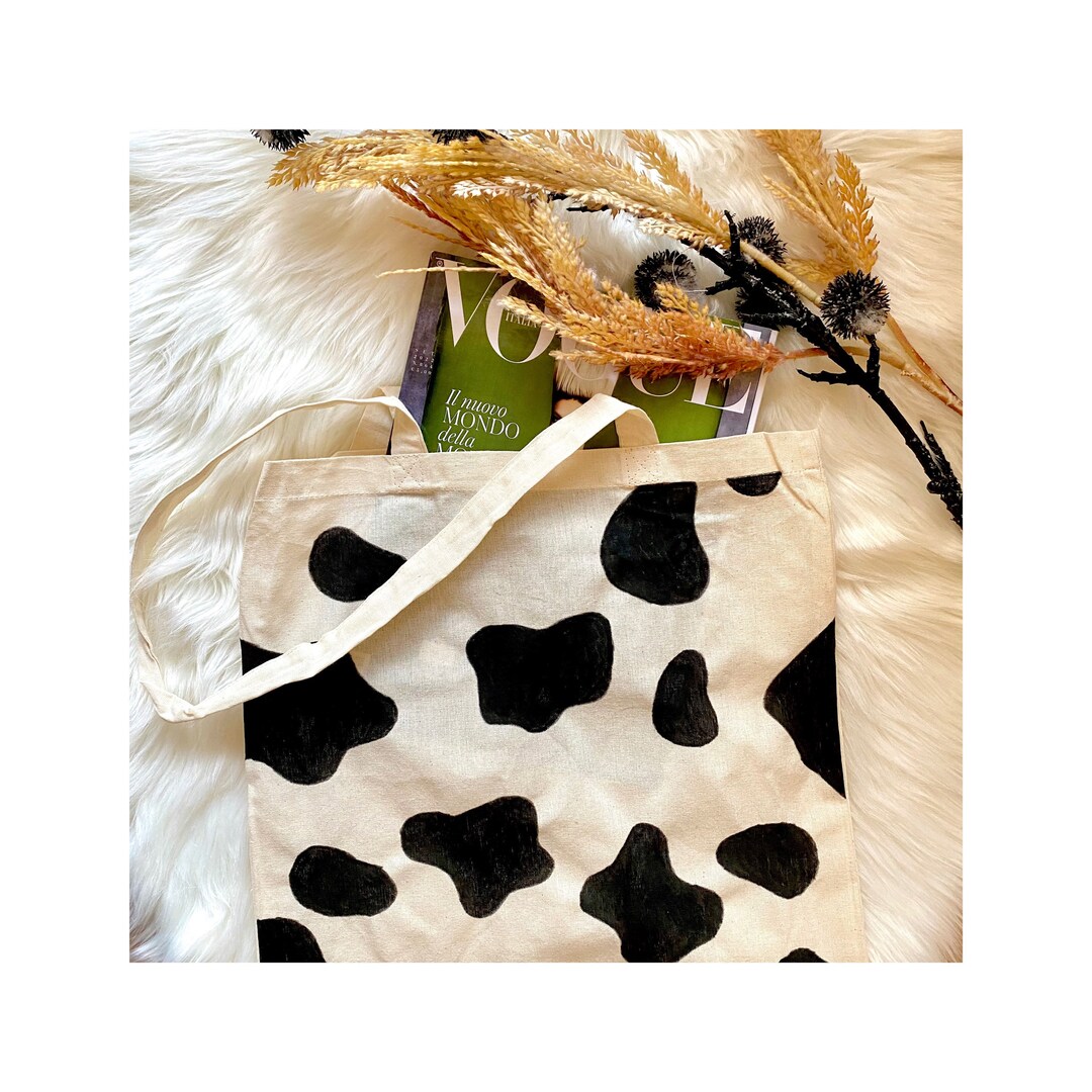 Cow Print Pattern Tote Bag/ Animal Cow Print Tote Bag/ Cow Print ...