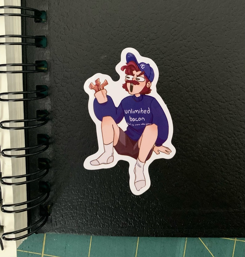 Jschlatt Sticker Unlimited Bacon but No More Video Games - Etsy