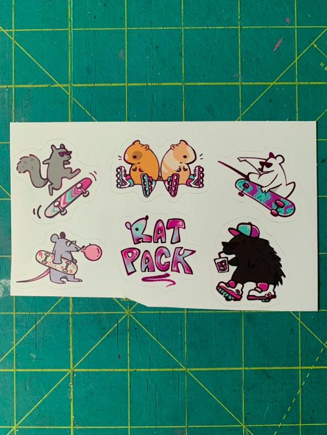 Radical Rat Pack Skating Rodents Sticker Pack - Etsy