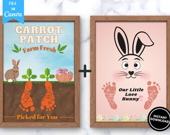 Farm Sign Carrot Patch Easter, Footprint Feet Art Craft, Kids Baby ...