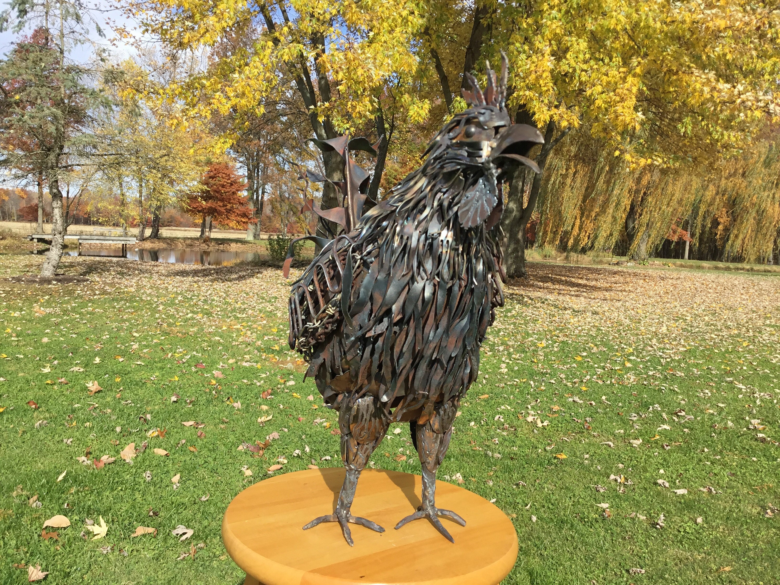 Hand Made Scrap Metal Art Rooster Sculpture Life Sized - Etsy