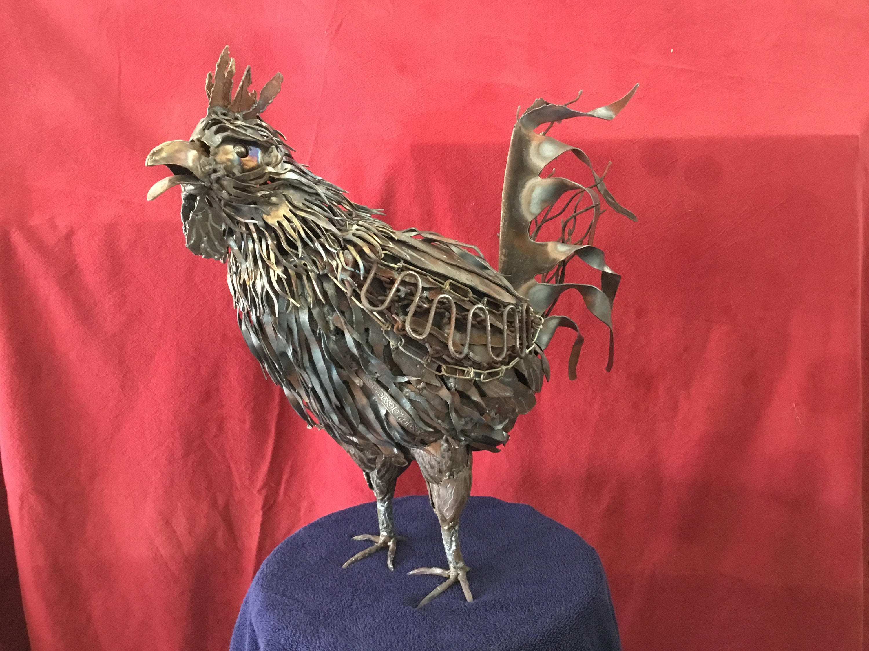 Hand Made Scrap Metal Art Rooster Sculpture Life Sized - Etsy