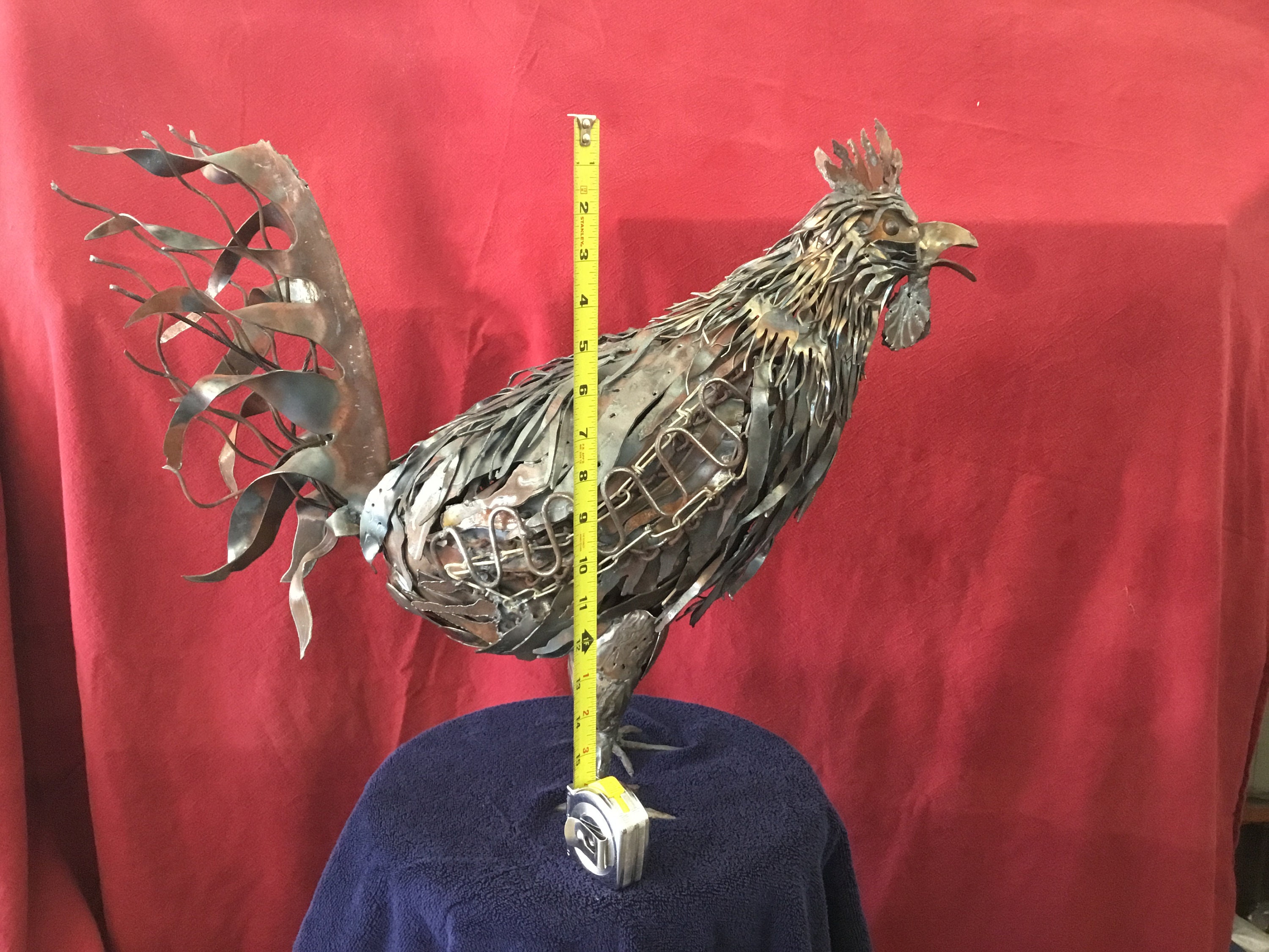 Hand Made Scrap Metal Art Rooster Sculpture Life Sized - Etsy