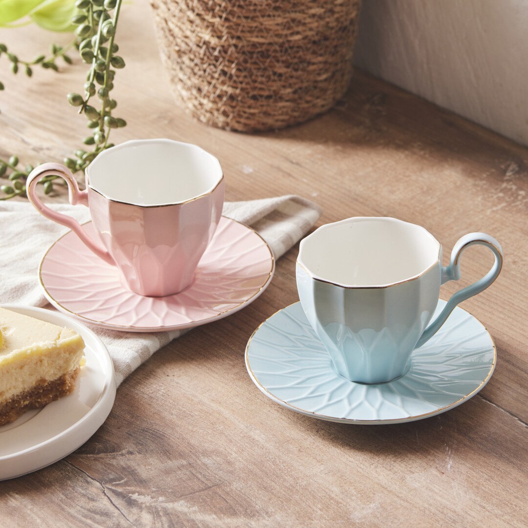 Set of 2 4pcs 220cc Mugs, Set of 2 English Tea Set, 7.43 Oz Turkish Tea ...