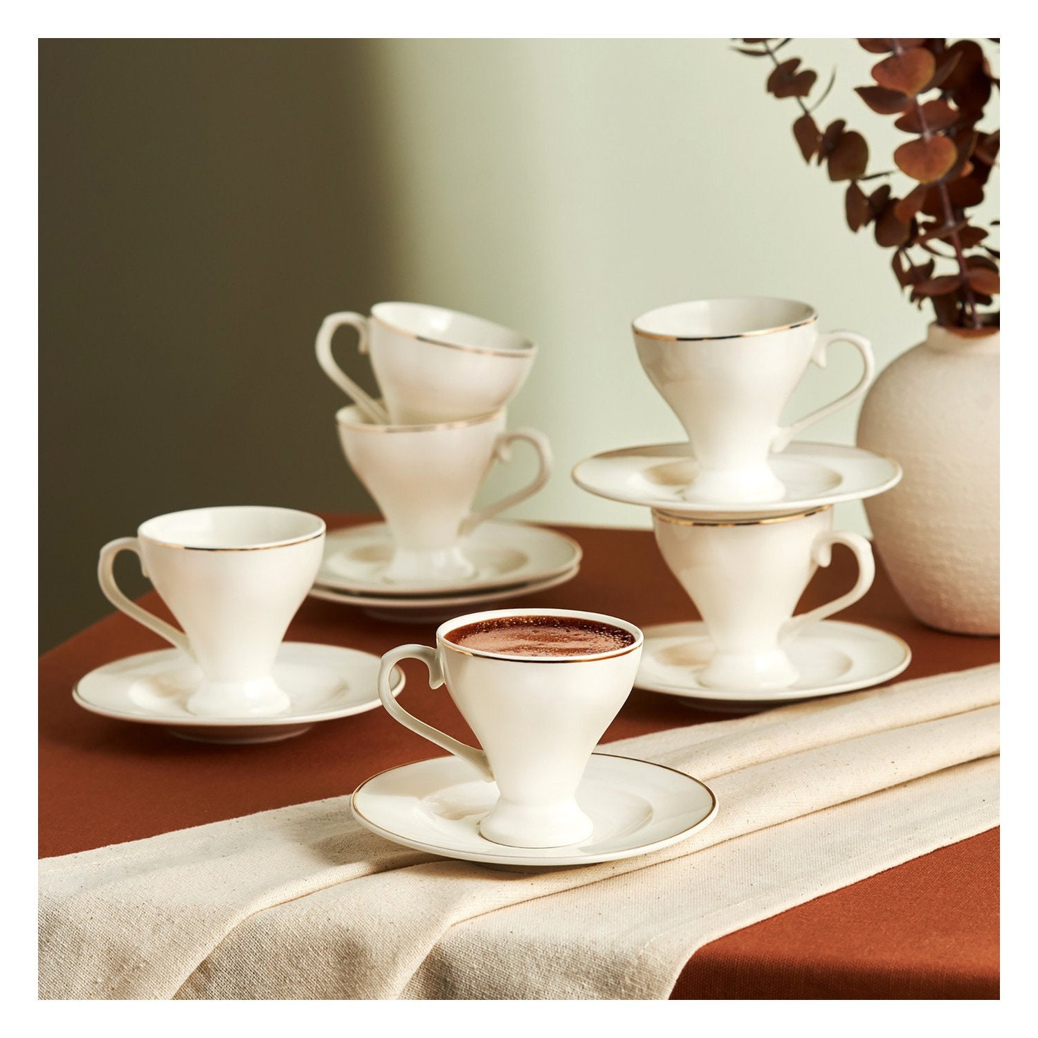 Traditional Arabic Coffee Mugs Set of 6 Lebanese Coffee Cups - Etsy