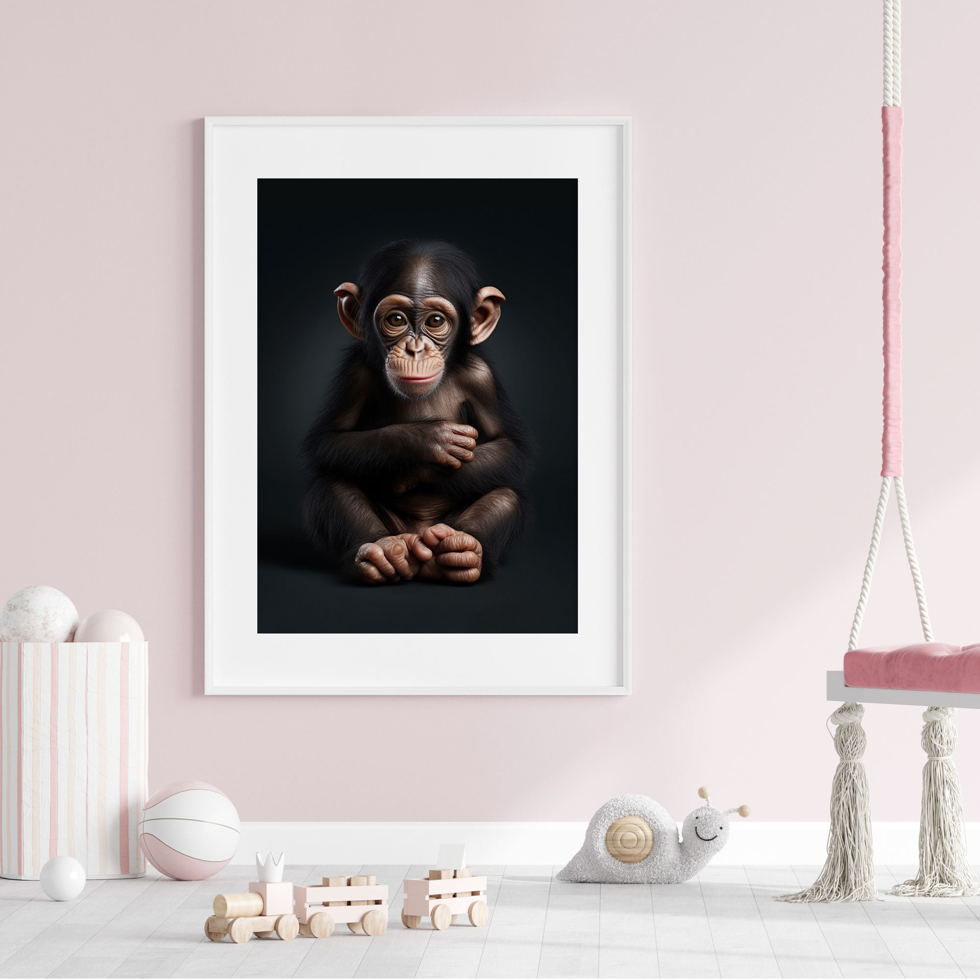 Baby Chimp Picture Chimpanzee Animal Photo Wall Art Print Chimp Monkey ...