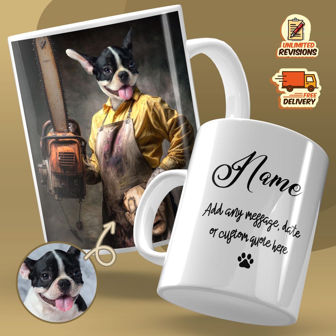 Leatherface Pet Mug: Custom Horror Movie Dog/cat Coffee Mug - Etsy