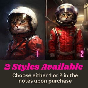 Formula 1 Gifts F1 Driver Team Custom Pet Portrait, Funny Cat Portrait ...