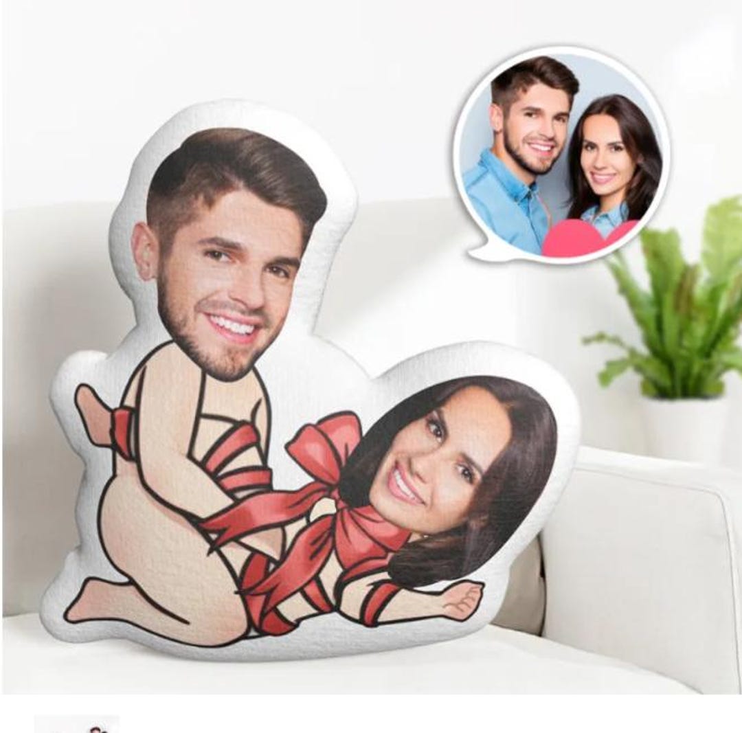 Custom Funny Face Valentine's Day Gift for Him Pillow, Gift for Your ...