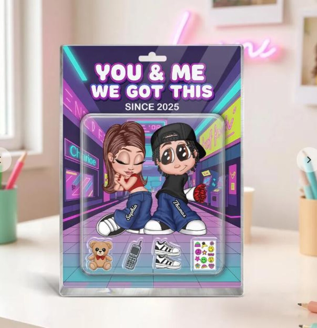 Y2K Couple Action Figure Personalized Acrylic Plaque, Couple, BF, Gift ...