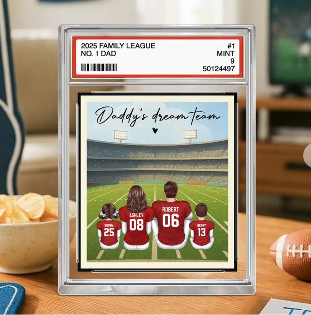 2D American Football Daddy's Dream Team No. 1 Dad Man & Kids Trading ...