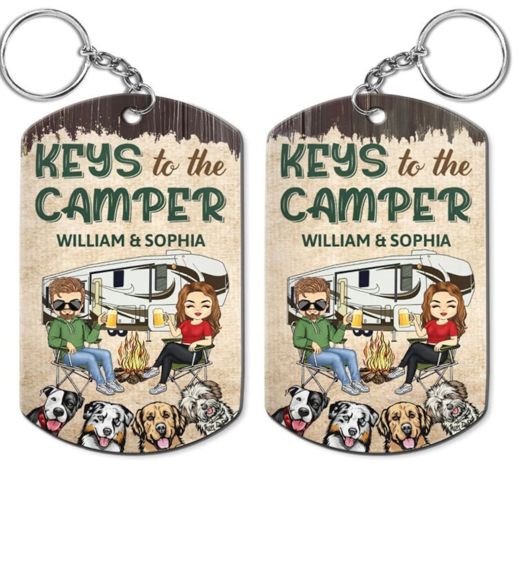 Keys to the Camper Dogs Cats Acrylic Keychain, Anniversary, Loving ...