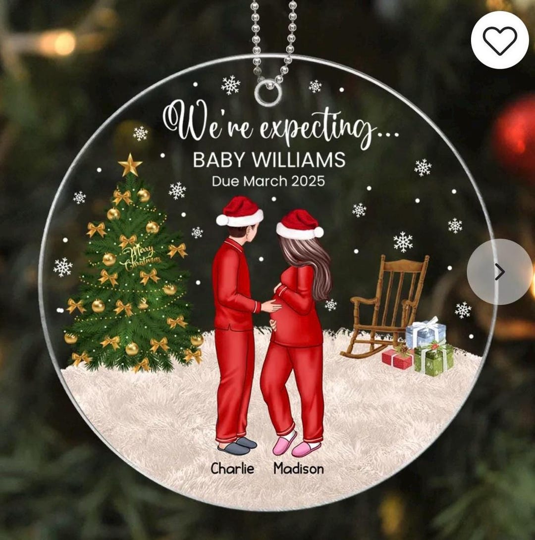 Personalized Expecting Parents Ornament, Pregnancy Christmas Ornament ...