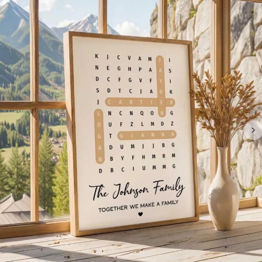 Family Name Word Search Puzzle Created in A Moment, Treasured Forever ...
