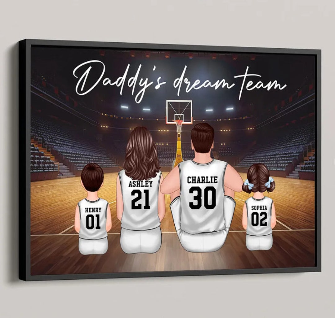 Digital File of Daddy's Team Basketball Family Sitting Poster, Father ...
