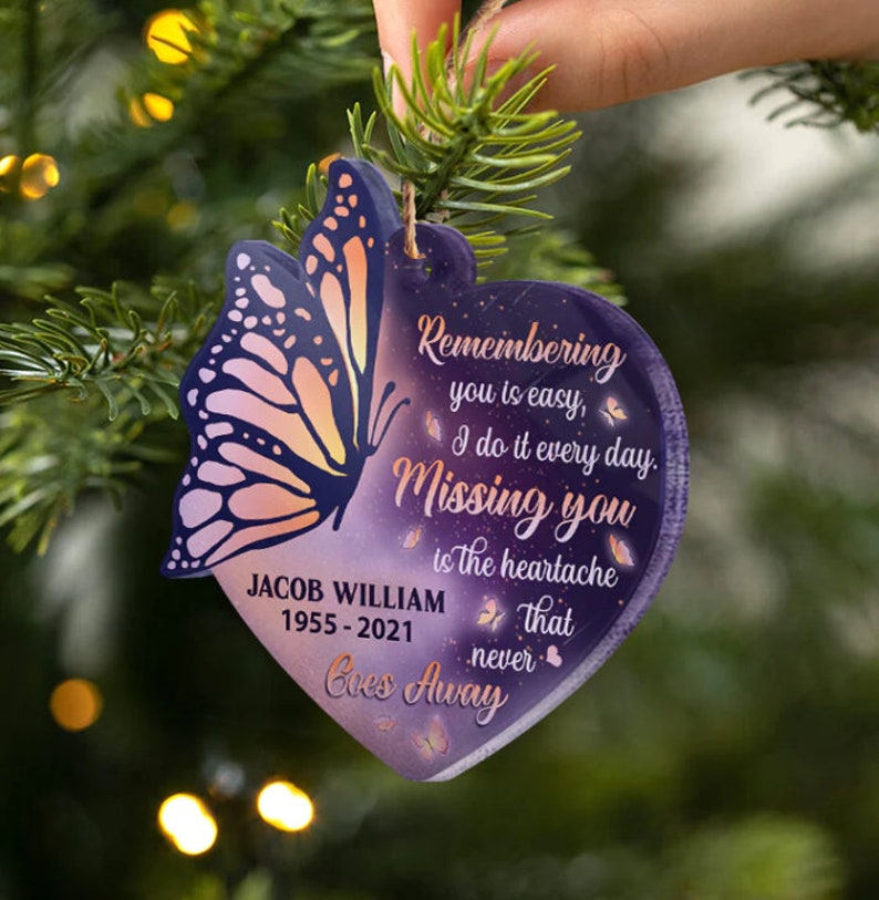 Missing You Custom Acrylic Ornament, Custom Memorial Ornament, Memorial ...