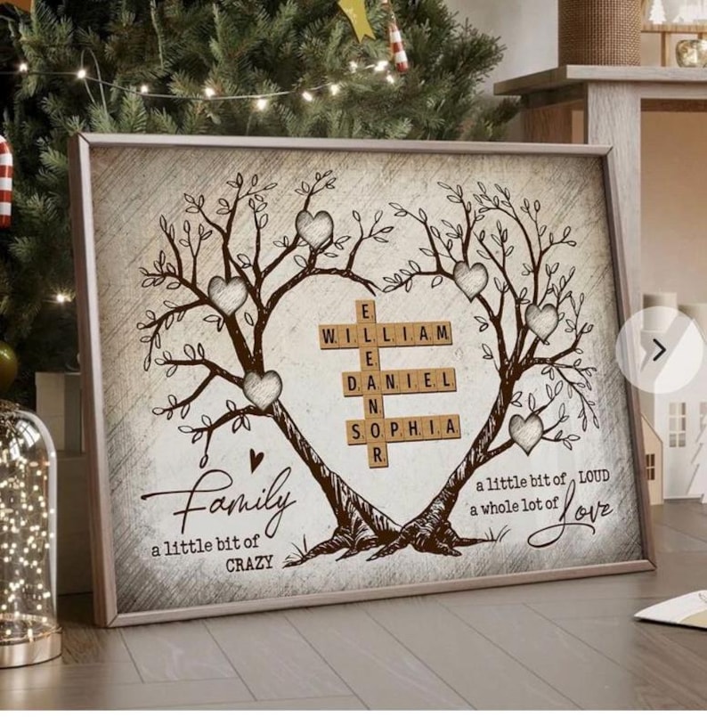 Family Heart Tree Crossword Puzzle, Captured in A Moment Poster, Wall ...