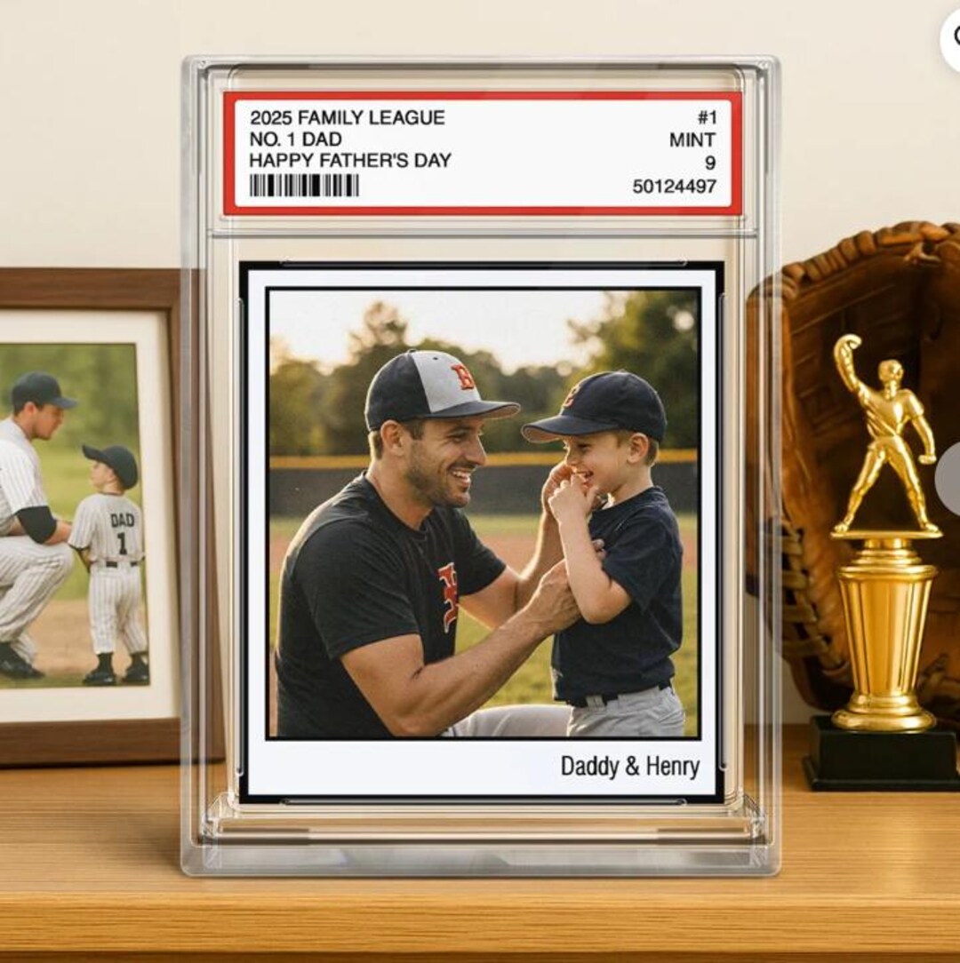2D Custom Photo No. 1 Dad Trading Card Vintage Figure Personalized ...