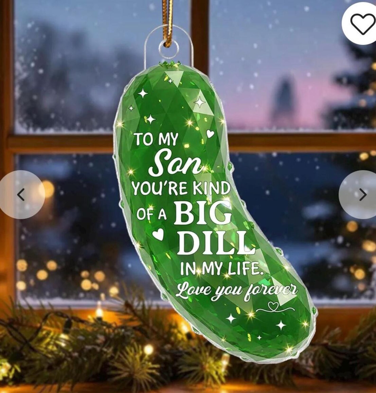 Pickle You're Kind of a BIG DILL Personalized Acrylic Ornament, Funny ...