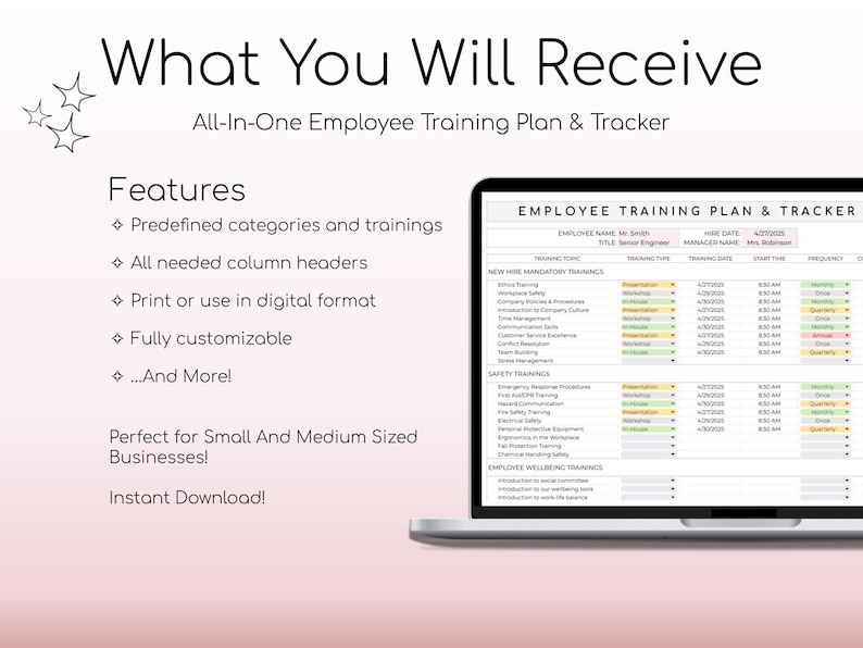 Employee Training Plan & Tracker Template for Google Sheets and ...