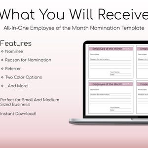Employee of the Month | Editable Nomination Template | Nomination Card ...
