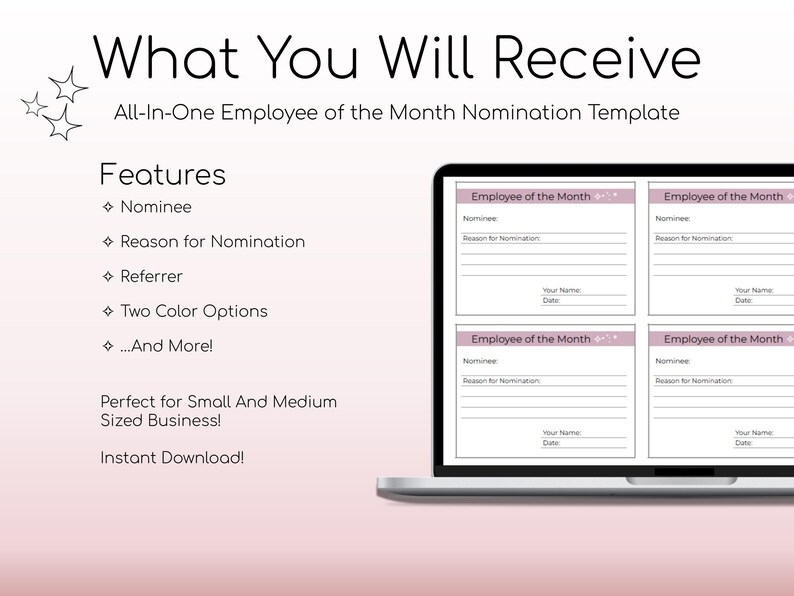 Employee of the Month | Editable Nomination Template | Nomination Card ...