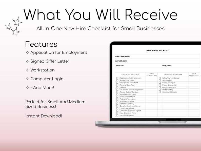 New Hire Checklist | Employee Onboarding Checklist | HR New Employee ...
