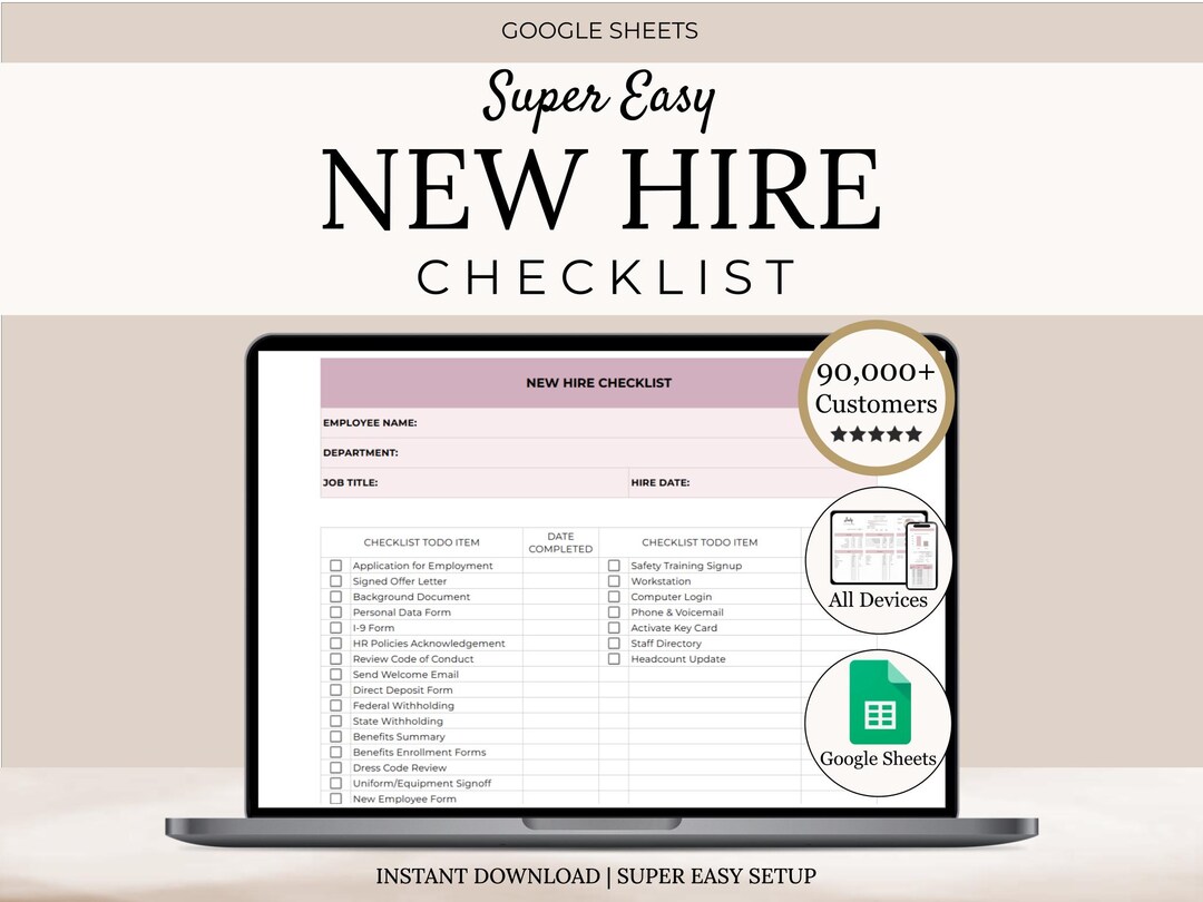 New Hire Checklist | Employee Onboarding Checklist | HR New Employee ...