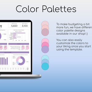 Monthly Budget Spreadsheet | Calming Blues Palette | Simple Annual ...
