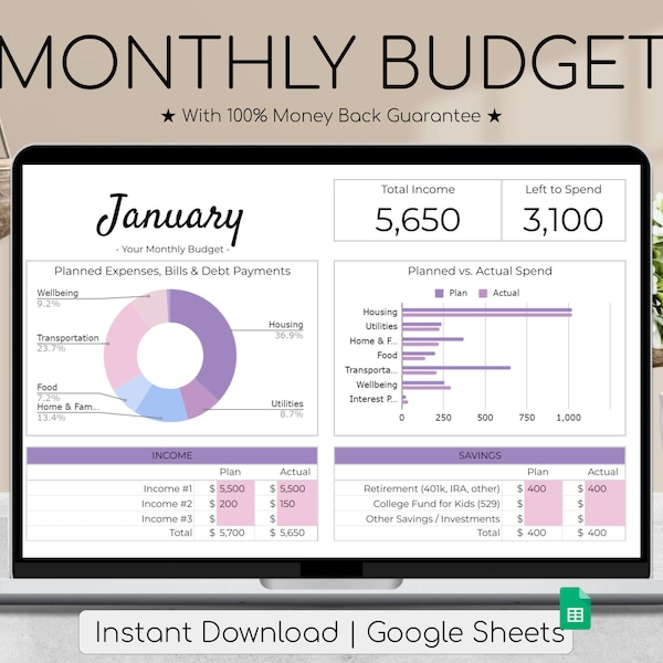 Excel Budget Cute - Etsy UK