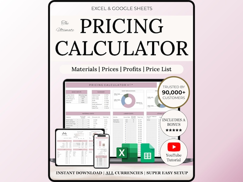 Pricing Calculator for Small Business Product Cost & Profit Margin ...