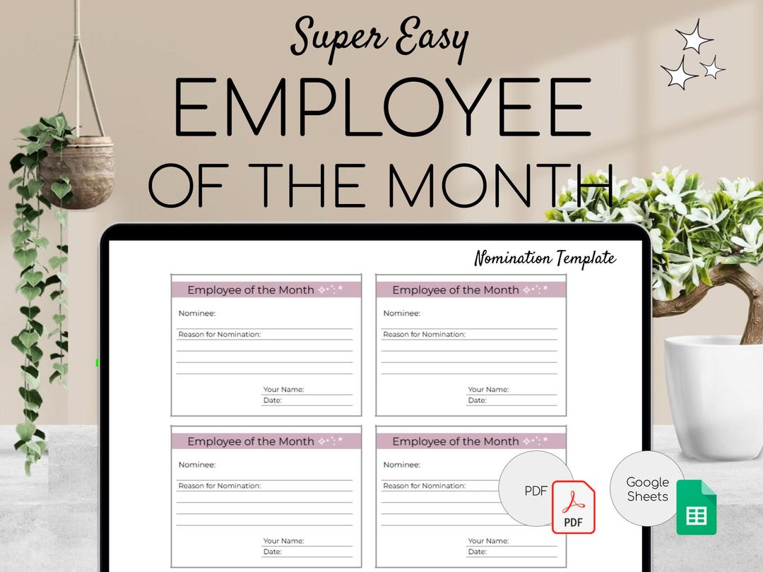 Employee of the Month | Editable Nomination Template | Nomination Card ...