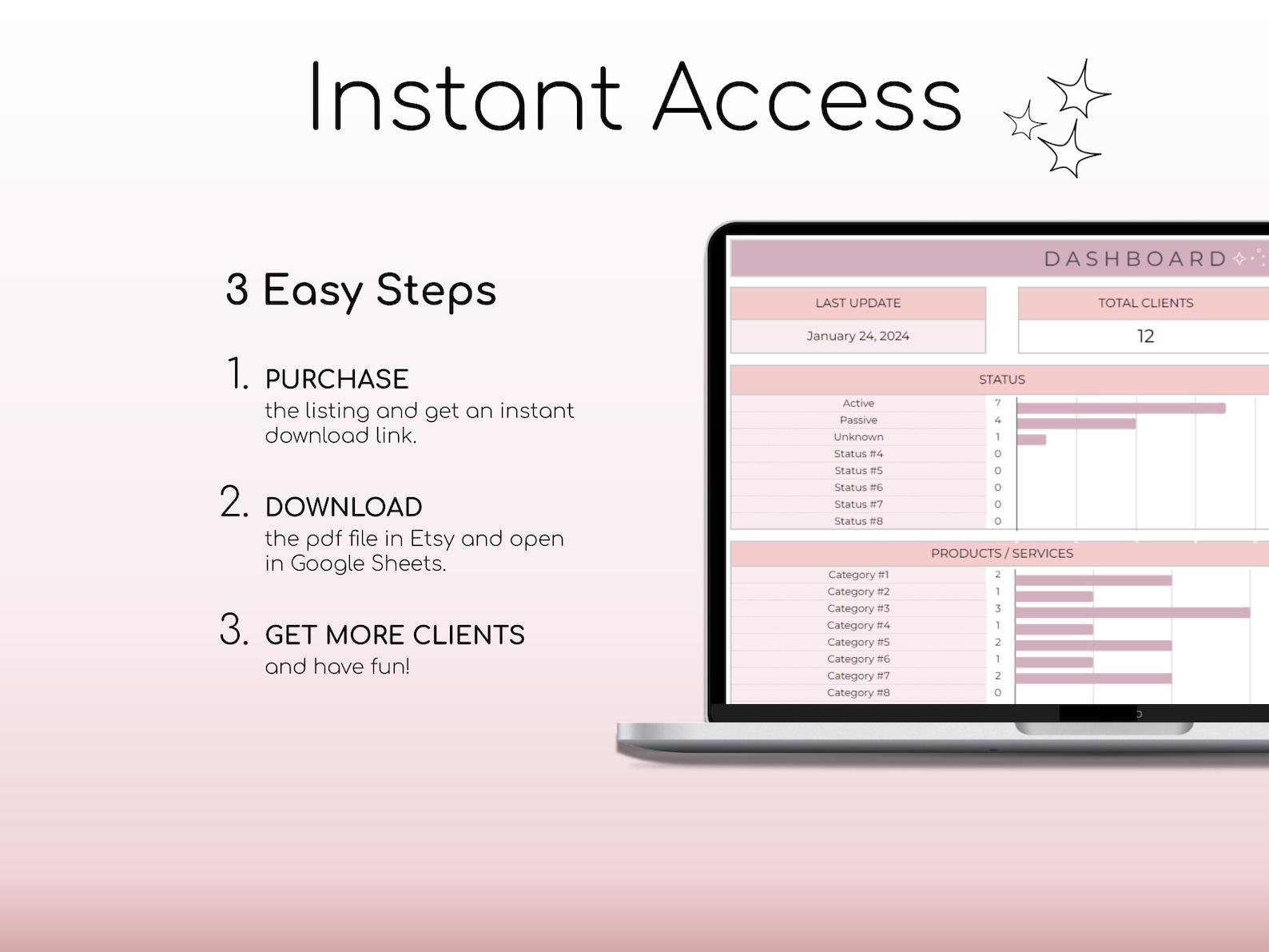 Client Tracker Spreadsheet | Small Business Template | Customer List ...