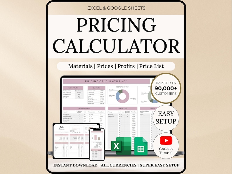 Pricing Calculator for Small Business Product Cost & Profit Margin ...