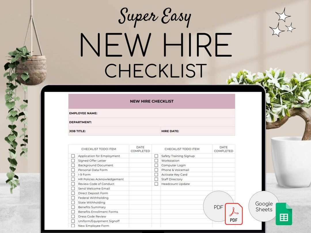 New Hire Checklist | Employee Onboarding Checklist | HR New Employee ...
