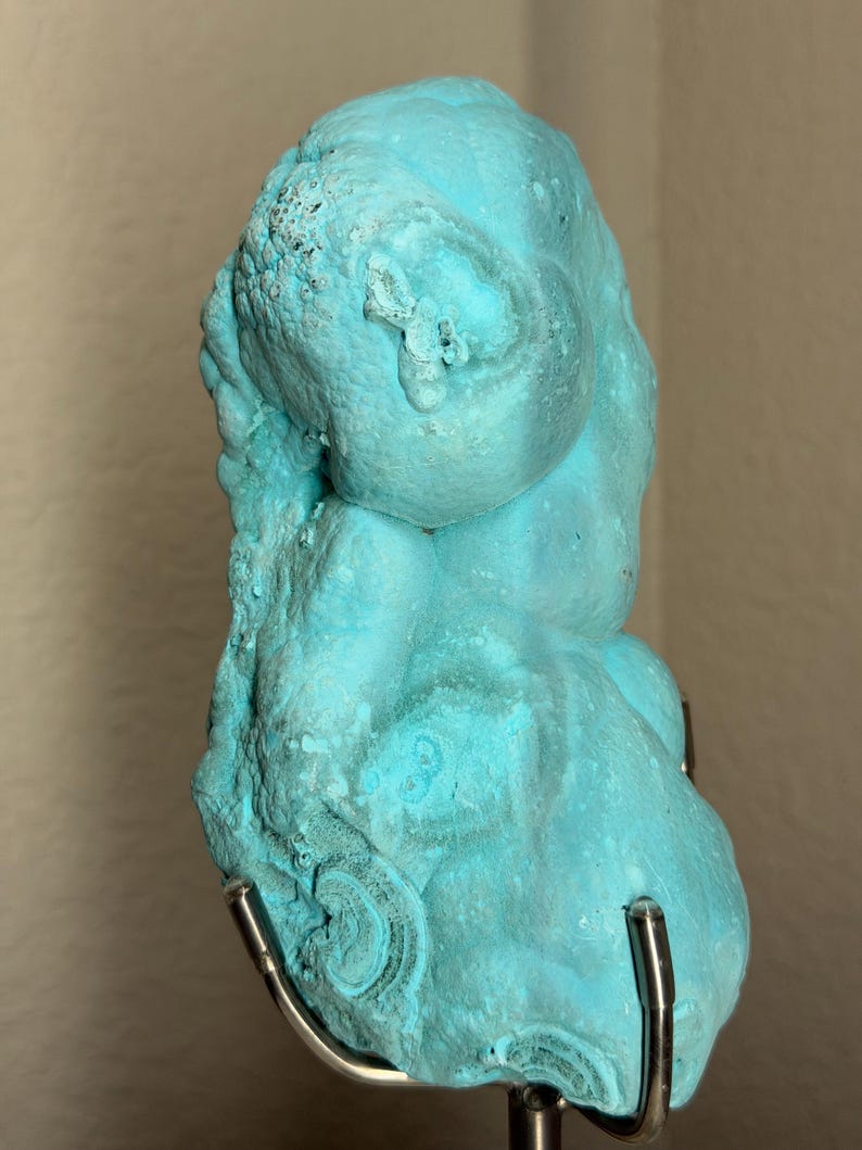 Brilliant Blue 4LB Botryoidal Congo Chrysocolla Specimen on Custom ...