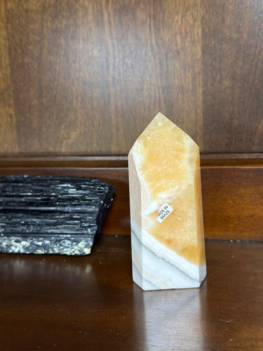 Orange Calcite Tower: Brazilian Cut Crystal, Polished Stone - Etsy