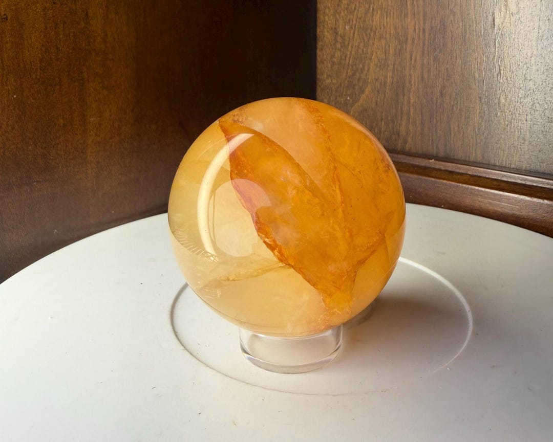 Fire Quartz Sphere, 70MM Brazilian Hematoid Quartz Crystal Ball for ...