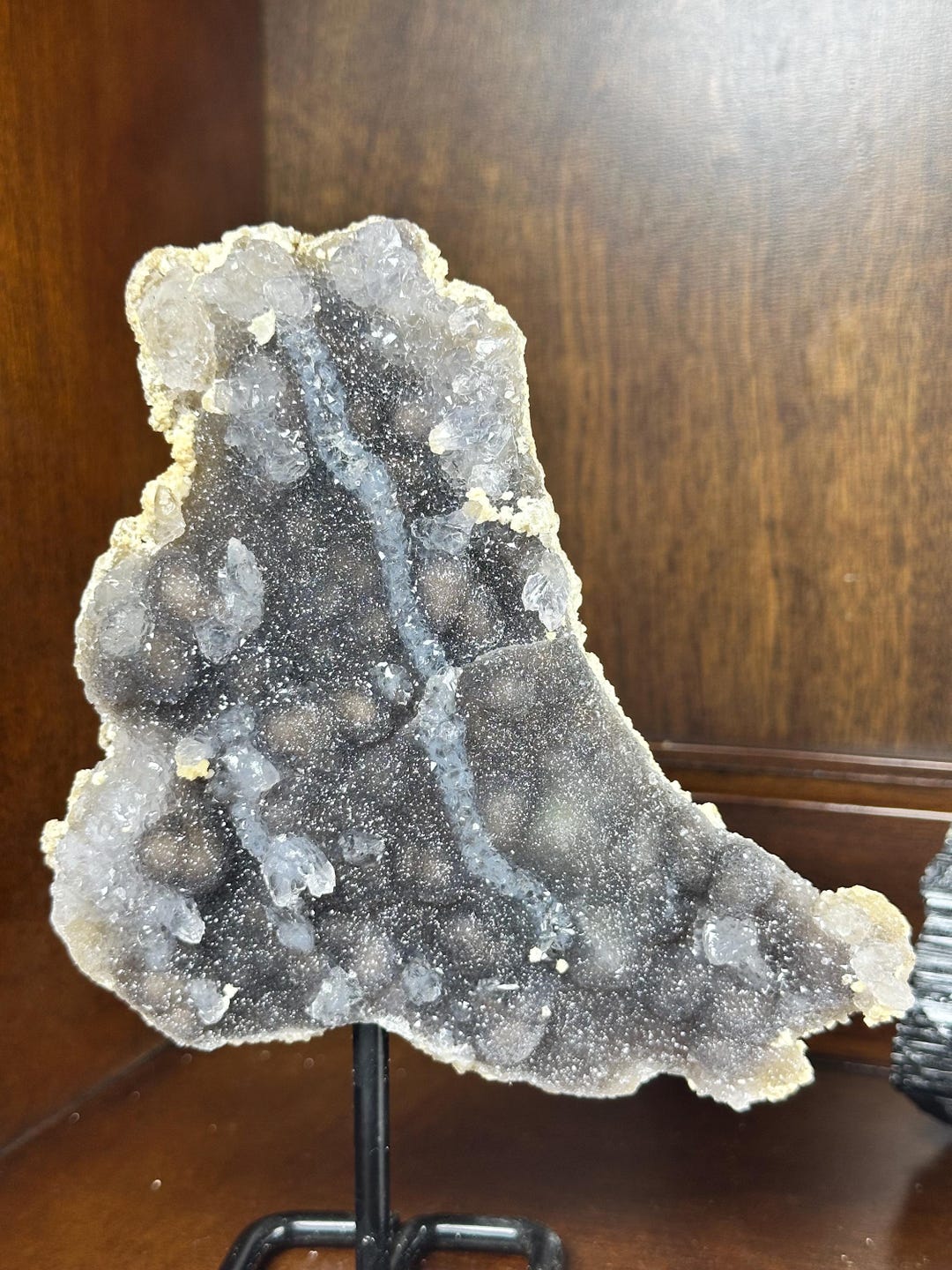 Blue Boot-shaped Zeolite Druzy: Brazilian Crystal Decor (6” Tall) - Etsy
