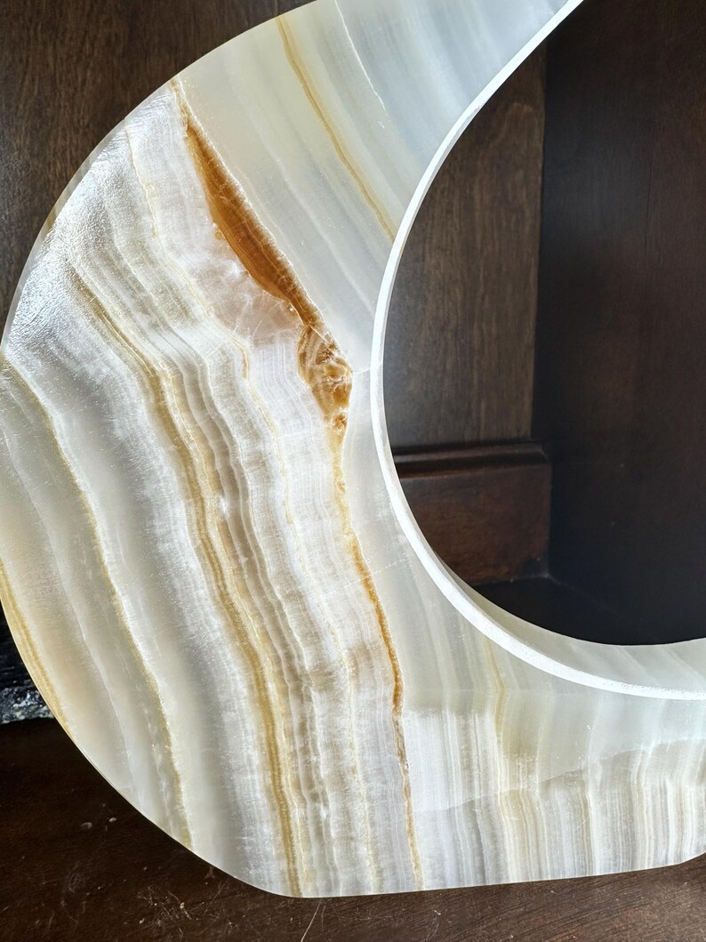Hand-carved Mexican Onyx Crescent Moon: Natural Stone Decor - Etsy