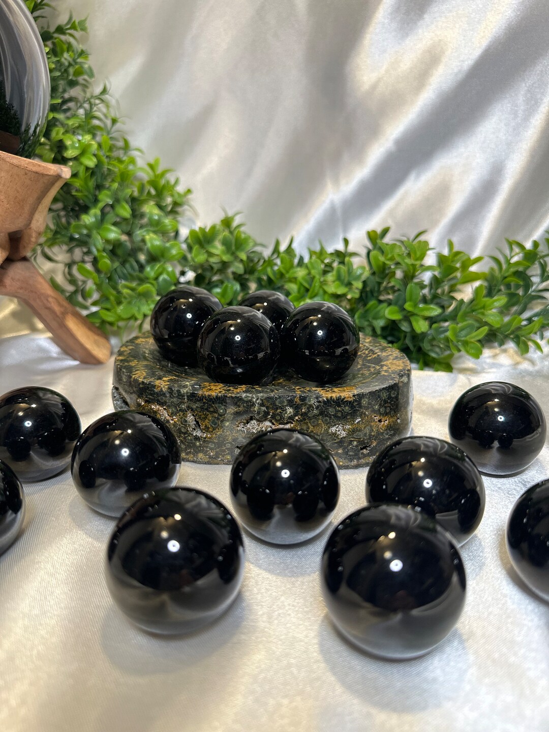 Black Obsidian 1.5 Inch Sphere With Stand Intuitive Pick Powerful and ...