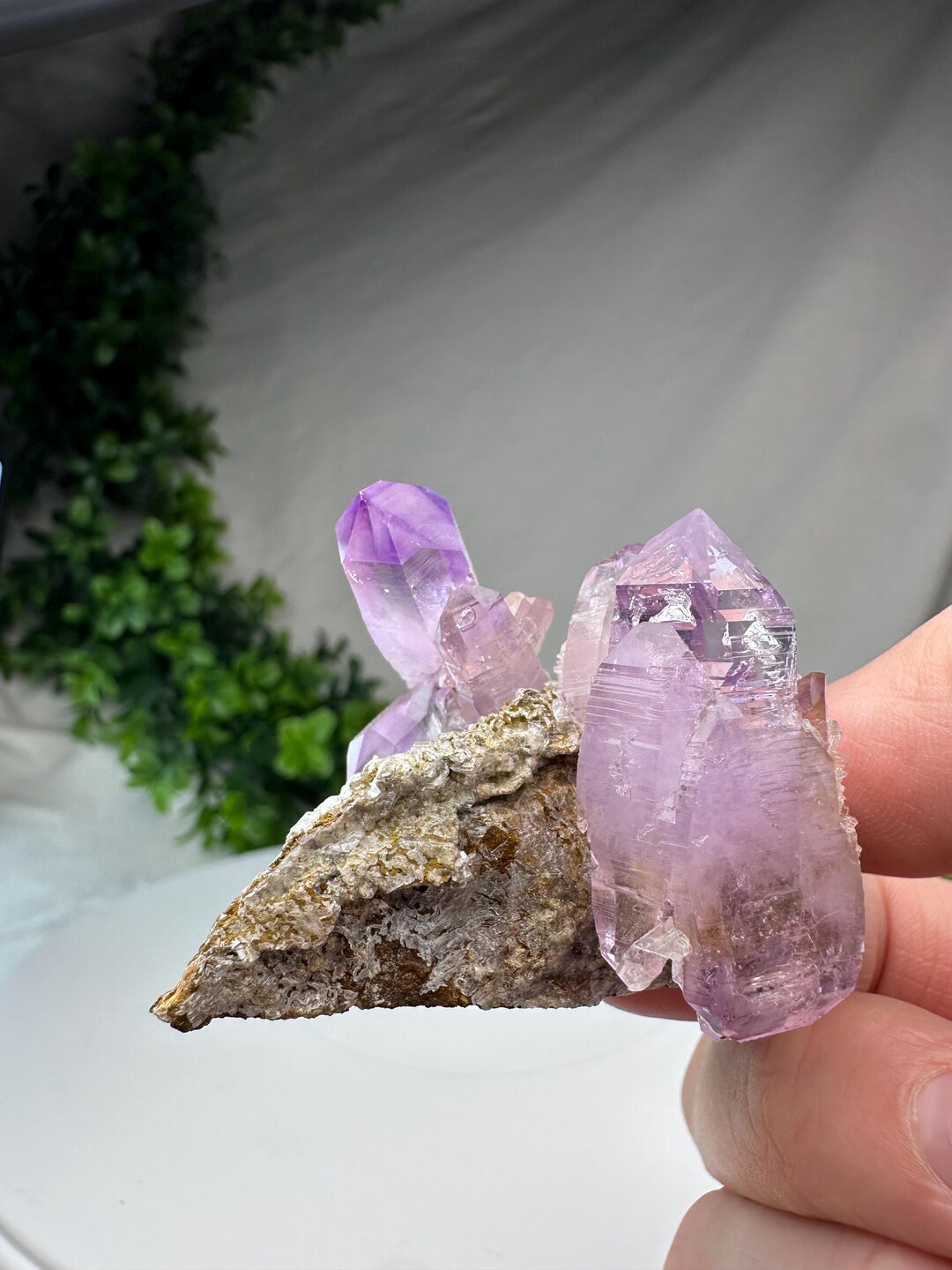 Vera Cruz Amethyst Cluster: Double Terminated Lavender Points on Matrix ...