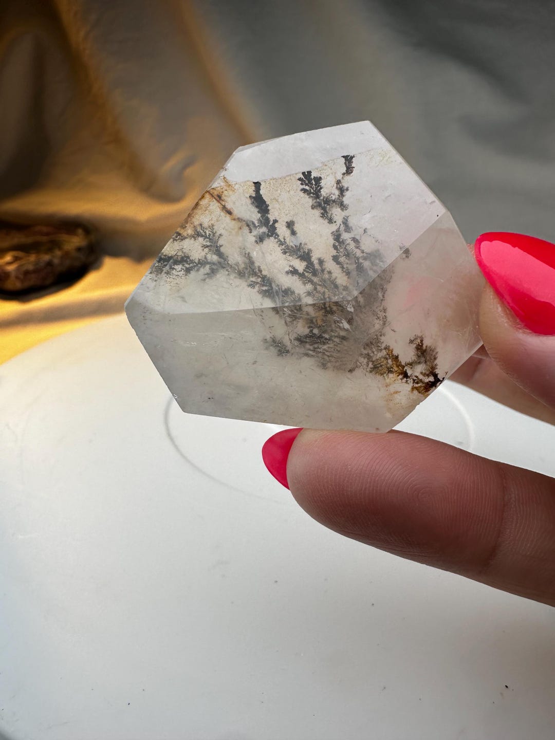 Mini Dendritic Quartz Freeform | Milky Shimmer With Nice Banding ...