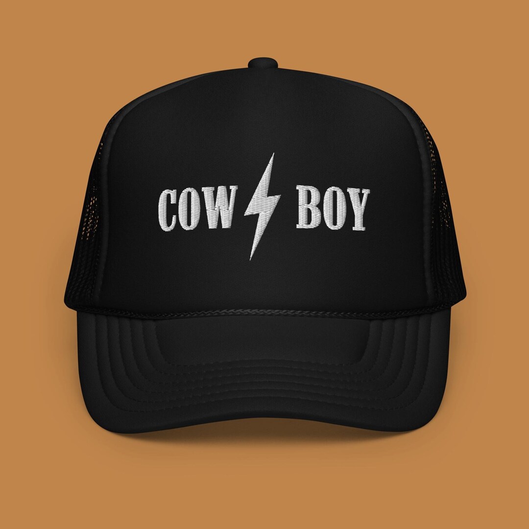 Cowboy Lightning Bolt Hat - Cowboy Trucker Hat - Western - Country ...