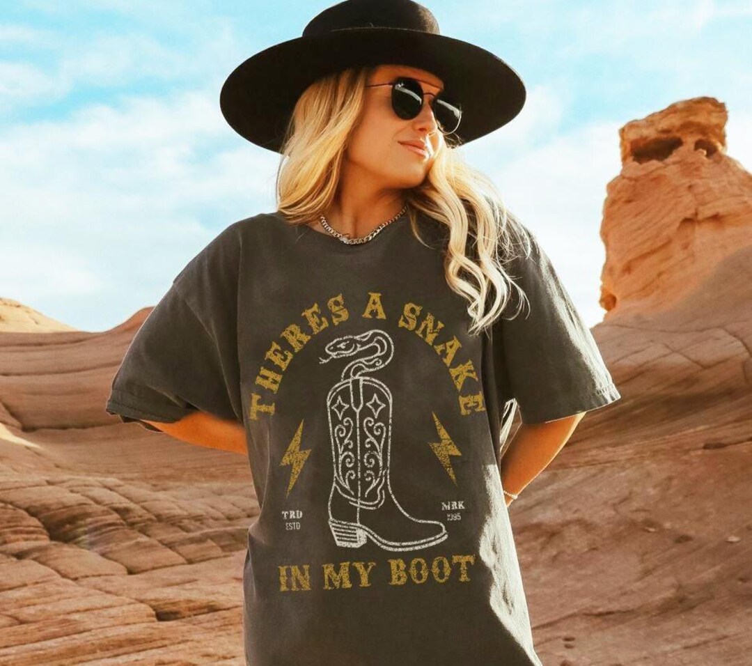 There's A Snake in My Boot Shirt, Cowboy Boot Tee, Rattle Snake ...